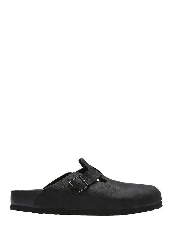 BIRKENSTOCK Boston Leather Triple Clogs - Black