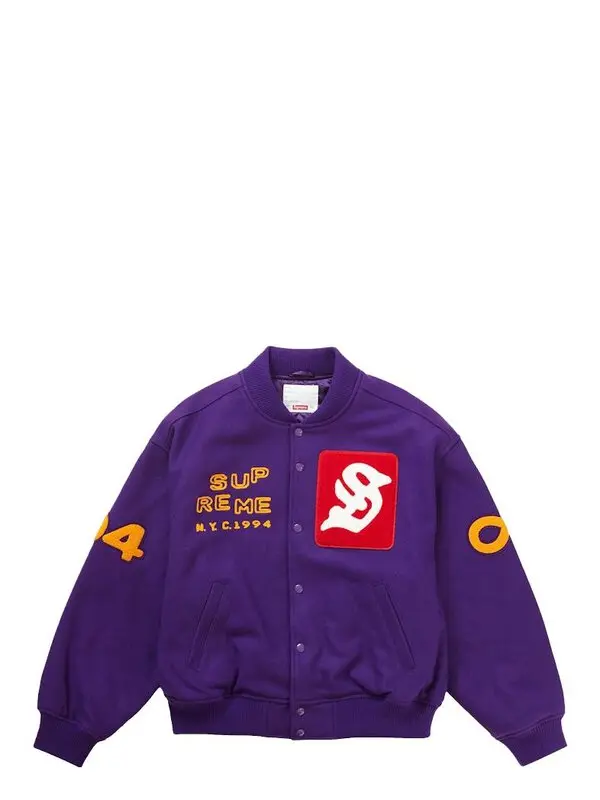 Supreme Tourist Varsity Jacket - Purple