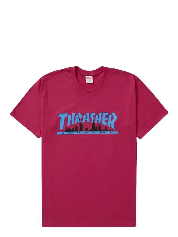 Supreme Thrasher Skyline Tee Shirt - Pink