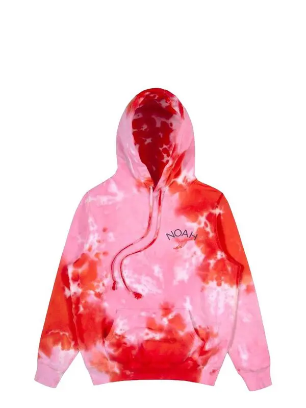 NOAH Sun Dyed Winged Foot Hoodie - Red