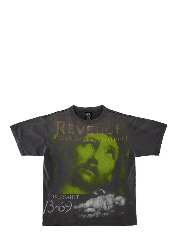 SAINT MXXXXXX X Berberjin X Greeeen Revenge Tee Shirt - Vintage Black