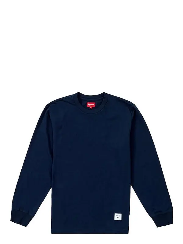 Supreme Trademark Long Sleeve Top - Navy Blue