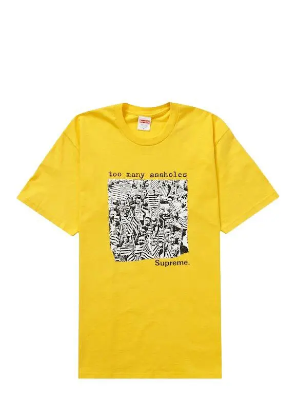 Supreme Too Many Assholes Tee Shirt - Yellow