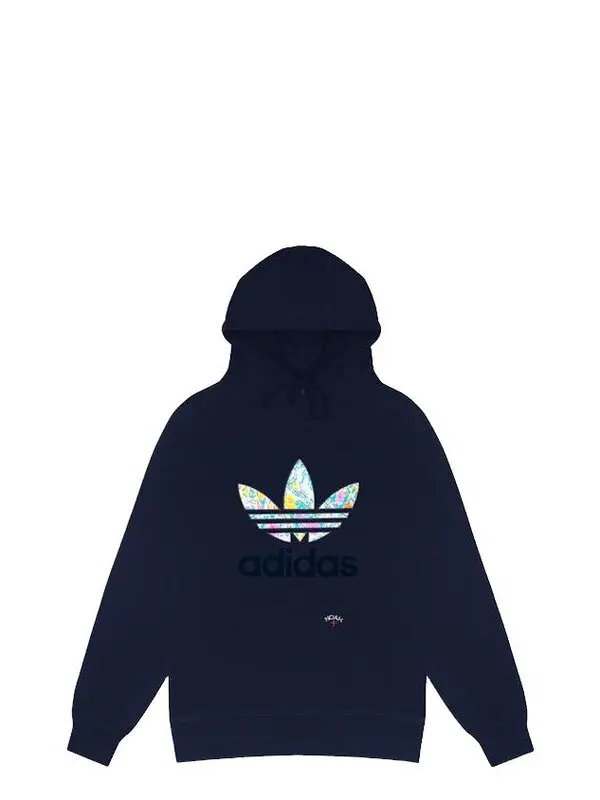 NOAH X Adidas Floral Paisley Applique Hoodie - Navy Blue