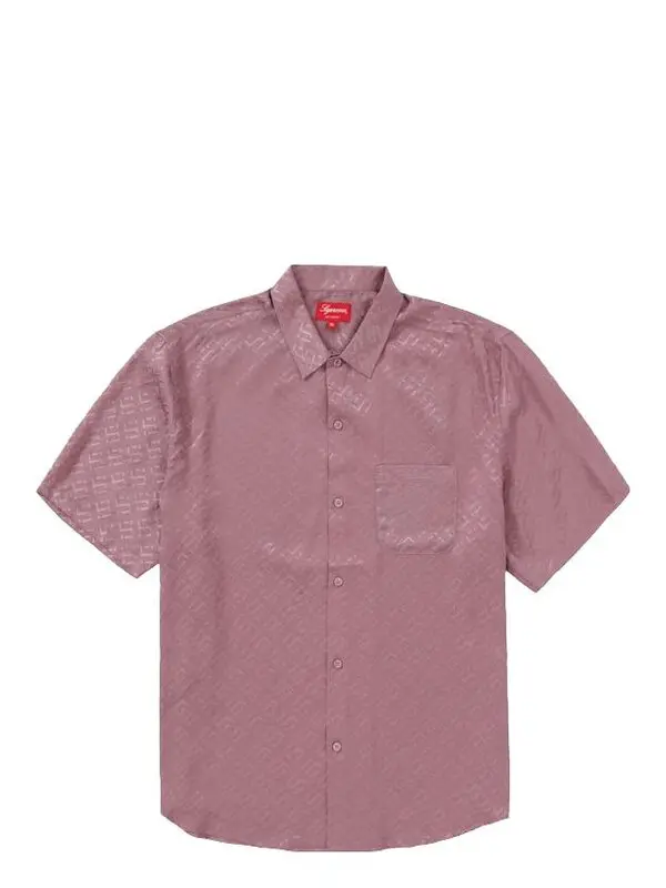 Supreme Tonal Monogram Silk Short Sleeve Shirt - Dusty Purple