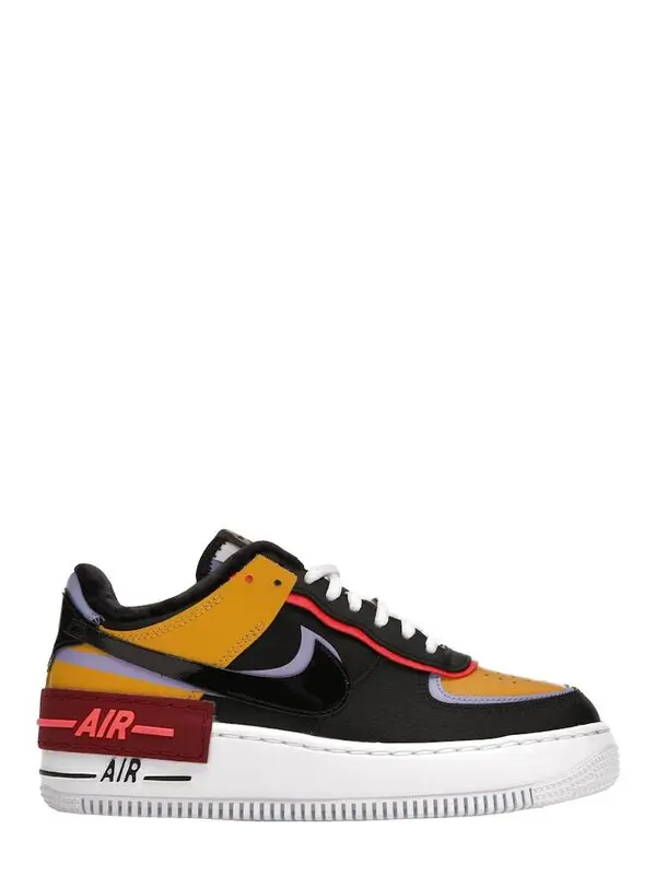 Nike Air Force 1 Low Shadow Sisterhood Sneakers - Dark Sulfur/purple Pulse/bright Crimson