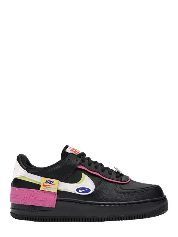 Nike Air Force 1 Low Shadow Removable Patches Sneakers - Black/limelight/cosmic Fuchsia