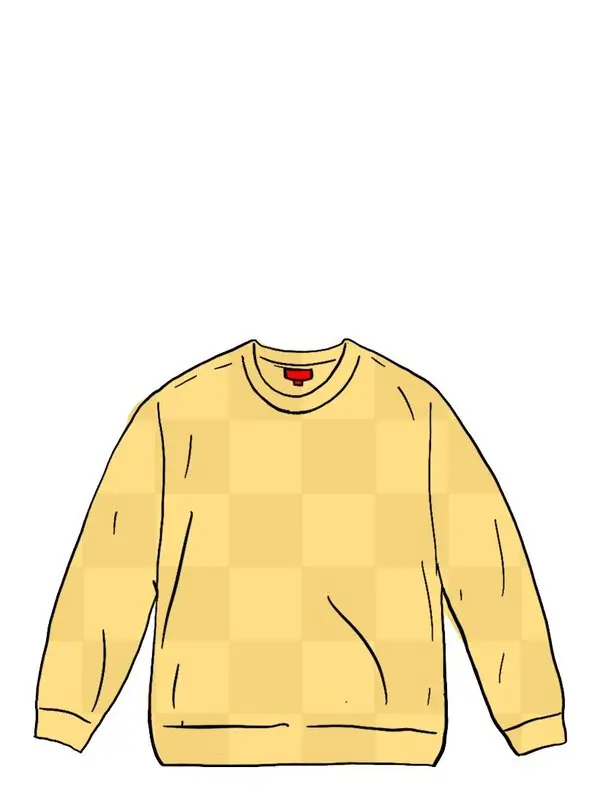 Supreme Tonal Checkerboard Small Box Sweater - Yellow