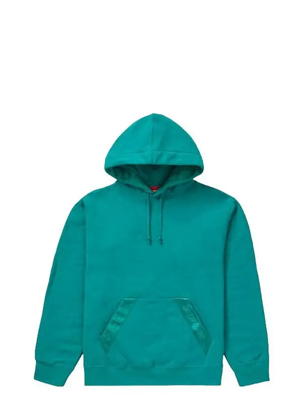 Supreme Tonal Webbing Hooded Sweatshirt - Dark Aqua