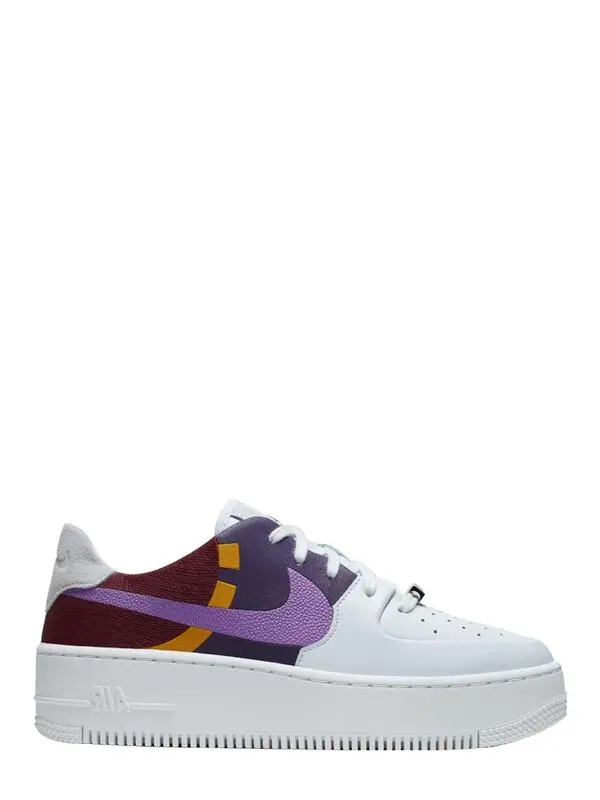 Nike Air Force 1 Sage Low Lx Sneakers - Football Grey/dark Orchid/team Red