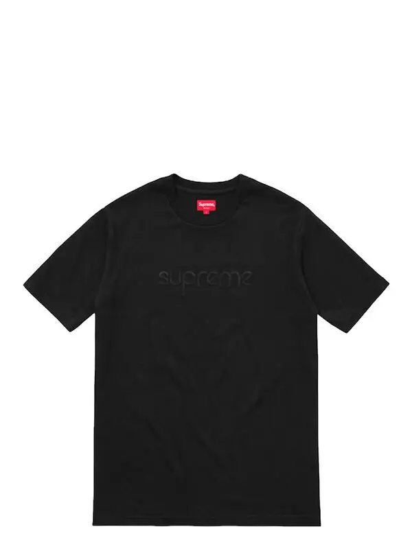 Supreme Tonal Embroidered Tee Shirt - Black