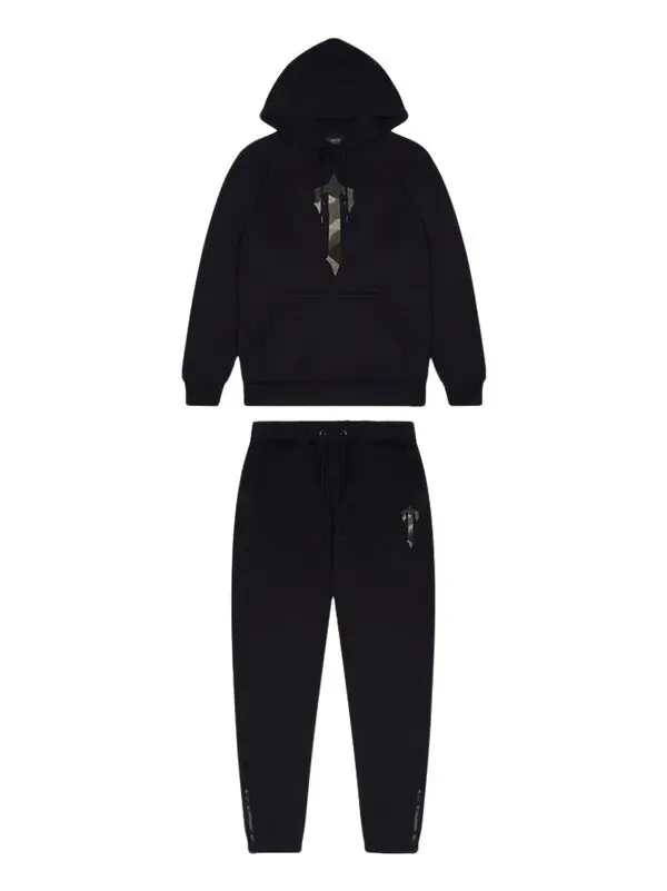 Trapstar Chenille Camo T Hoodie Tracksuit - Black Monochrome Edition