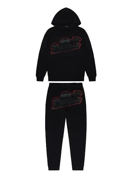 Trapstar Shooters Hoodie Tracksuit - Black/red