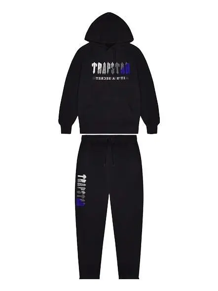 Trapstar Chenille Decoded 2.0 Hoodie Tracksuit - Black/dazzling Blue