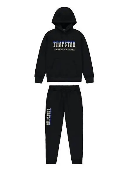 Trapstar Chenille Decoded 2.0 Hooded Tracksuit - Black Ice Edition