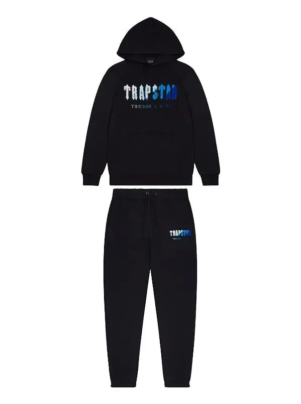 Trapstar Chenille Decoded Hoodie Tracksuit - Black Ice Flavours 2.0 Edition