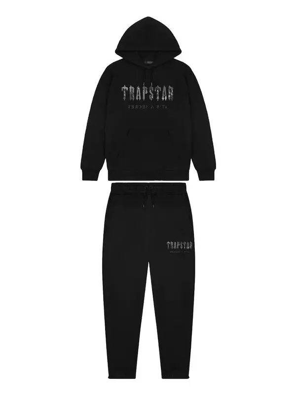 Trapstar Decoded Camo Hooded Tracksuit - Blackout Edition