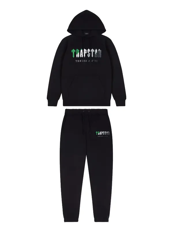 Trapstar Chenille Decoded Hooded Tracksuit - Black/green Bee Aw22 Edition