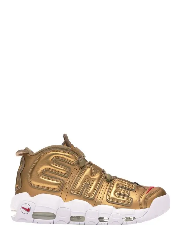 Nike Air More Uptempo Supreme Suptempo Goldin Sneakers - Metallic Gold/white