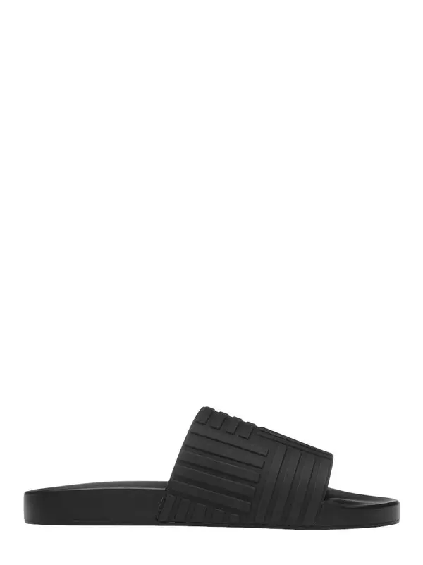 Bottega Veneta Rubber Slides - Black