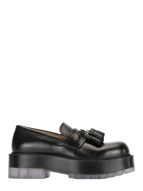 Bottega Veneta The Stilt Tasselled Platform Loafer - Black
