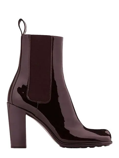 Bottega Veneta Patent Leather Ankle Boots - Brown