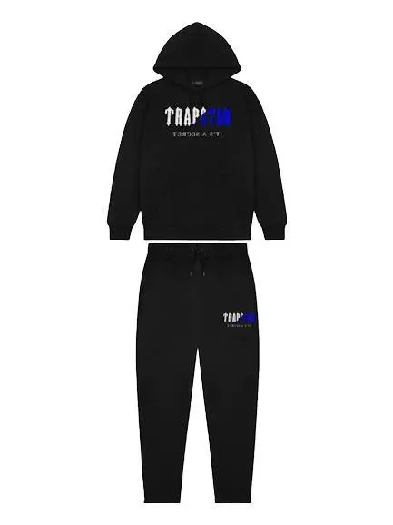 Trapstar Decoded Chenille Hooded Tracksuit - Black Ice Edition