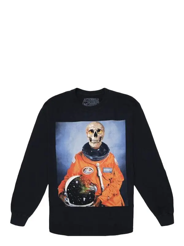 TRAVIS SCOTT Astronaut Long Sleeve Tee Shirt - Black
