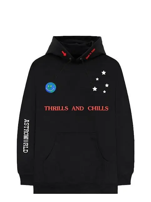 TRAVIS SCOTT Astroworld Thrills And Chills Hoodie - Black