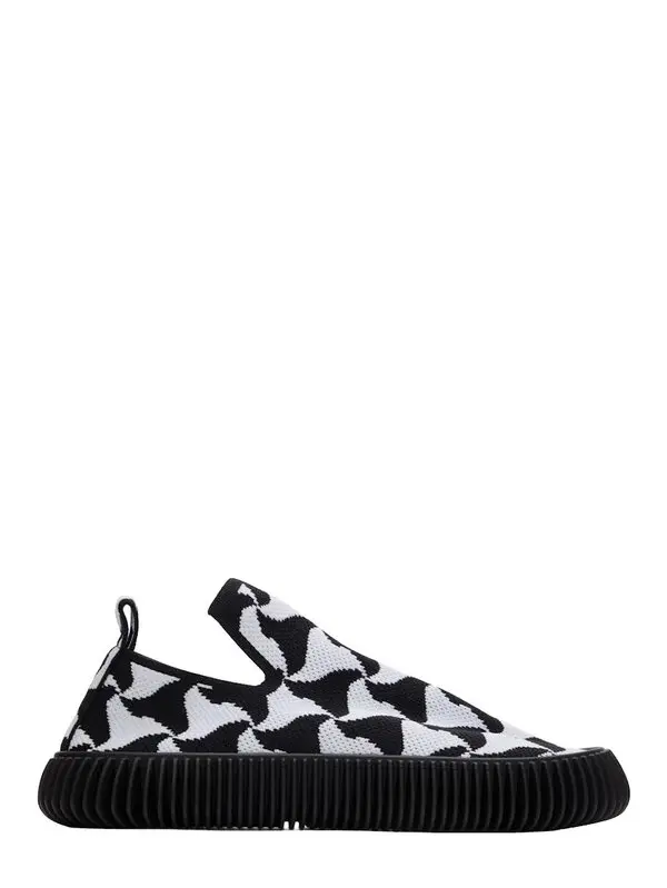 Bottega Veneta Ripple Knit Sneakers - Black/white