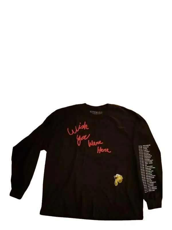 TRAVIS SCOTT Astroworld Tour Long Sleeve Tee Shirt - Black