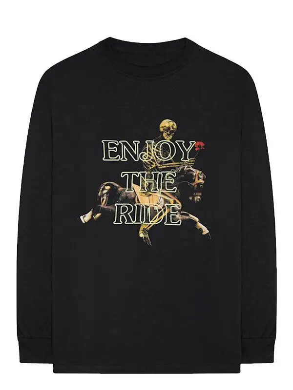 TRAVIS SCOTT Astroworld Enjoy The Ride Long Sleeve Tee Shirt - Black