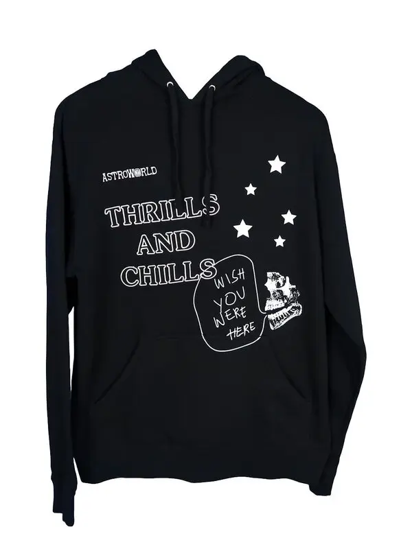 TRAVIS SCOTT Astroworld Lollapalooza Thrills And Chills Hoodie - Black