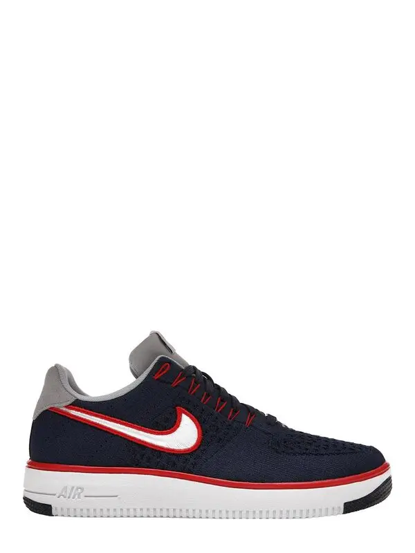 Nike Air Force 1 Ultra Flyknit Low New England Patriots R.k.k Sneakers - College Navy Blue/university Red/white