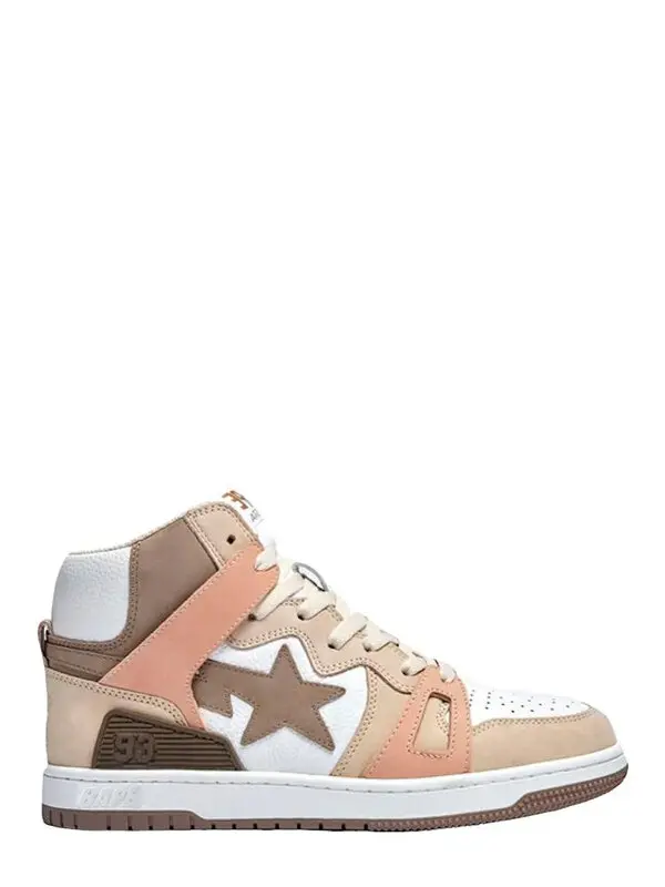 BAPE A Bathing Ape Sta 93 Hi Sneakers - Brown/white/tan