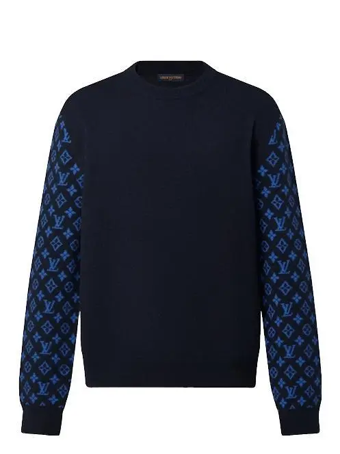 LOUIS VUITTON Monogram Mix Cashmere Crewneck Sweatshirt - Total Eclipse
