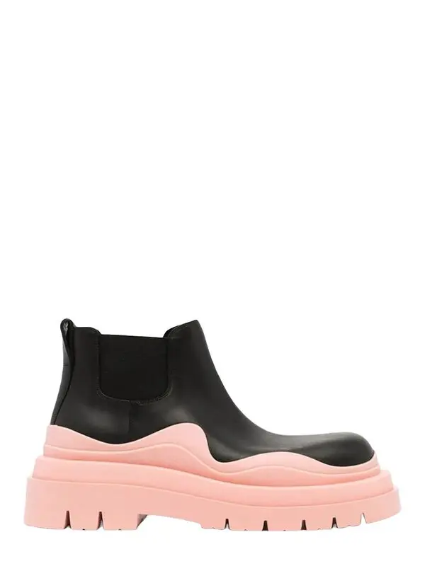 Bottega Veneta Tire Ankle Chelsea Boot - Black/pink