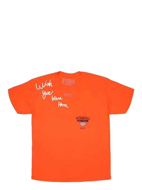 TRAVIS SCOTT Astroworld Msg Knicks Tee Shirt - Orange