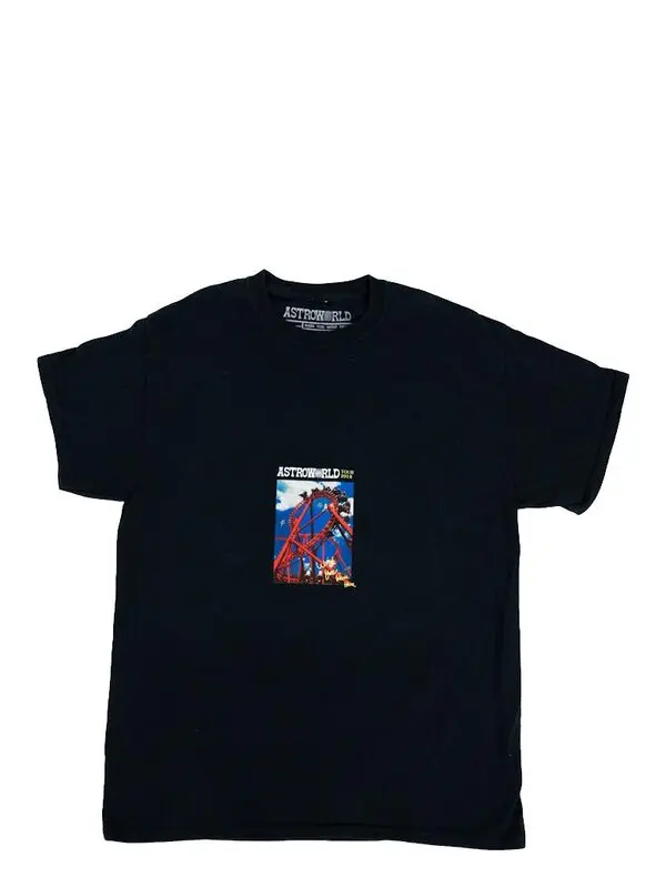 TRAVIS SCOTT Astroworld Roller Coaster Tee Shirt - Black