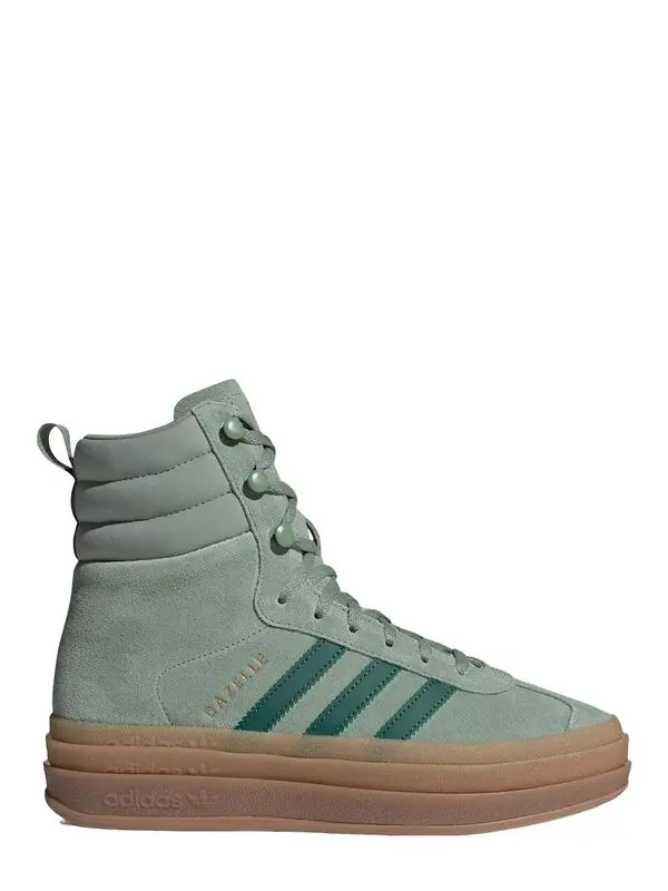 Adidas Gazelle High Top Sneakers - Silver Green/collegiate Green/gold Metallic