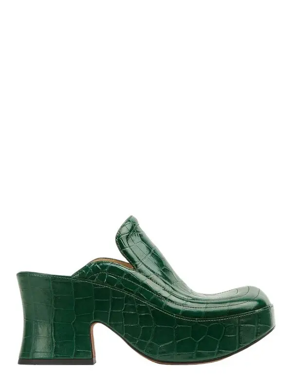 Bottega Veneta Wedge Clog - Dark Green