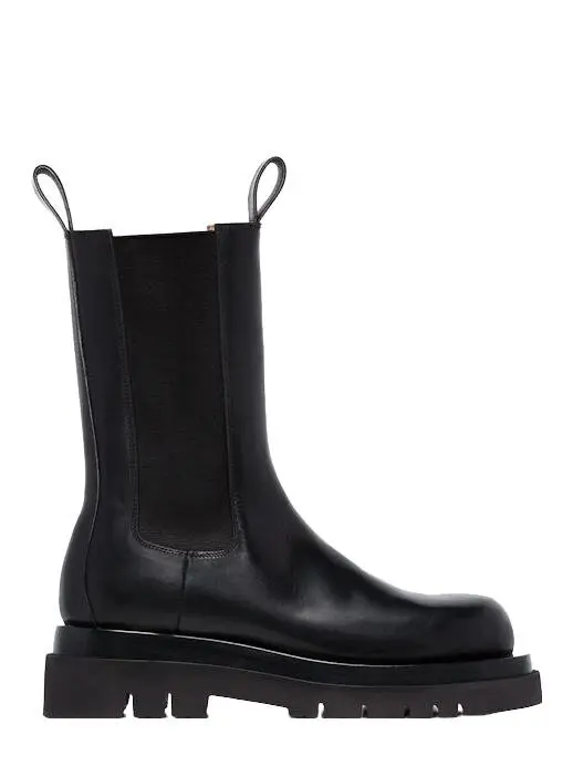 Bottega Veneta Leather Lug Boots - Black