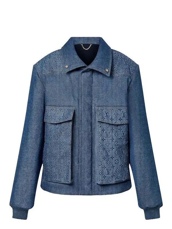 LOUIS VUITTON Monogram Padded Denim Jacket - Indigo