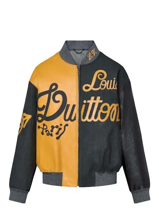 LOUIS VUITTON Mix Canvas Leather Bomber Jacket - Marigold