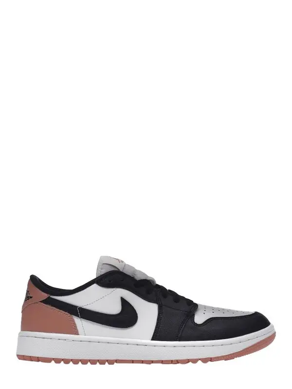 JORDAN 1 Retro Low Golf Sneakers - White/black/rust Pink