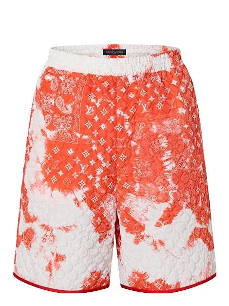 LOUIS VUITTON Monogram Bandana Nylon Tracksuit Shorts - Orange/white