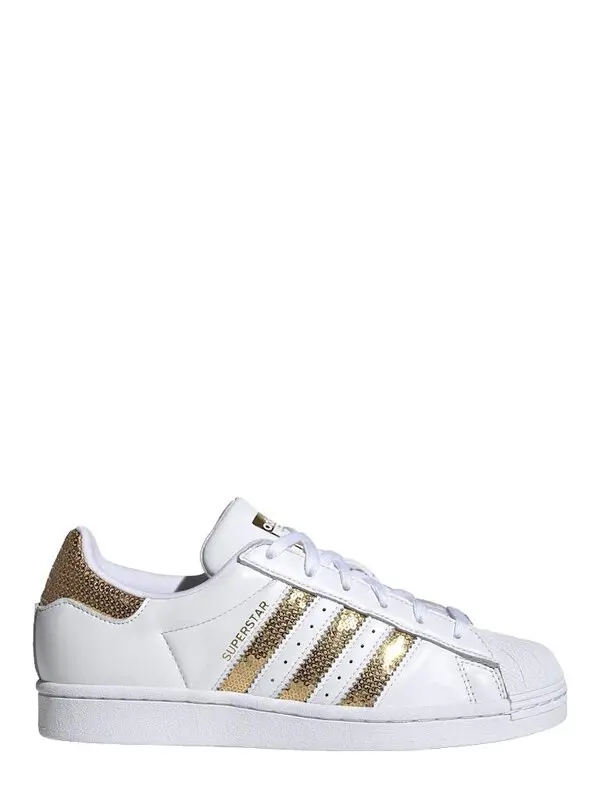 Adidas Superstar Sequined Sneakers - Cloud White/gold Metallic