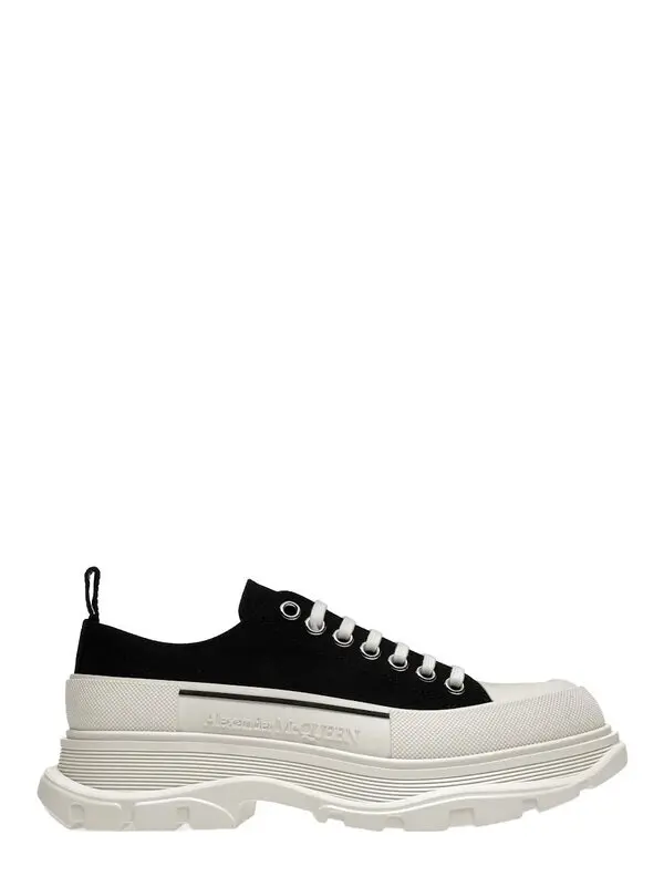 Alexander McQueen Tread Slick Low Lace Up Sneakers - Black/white
