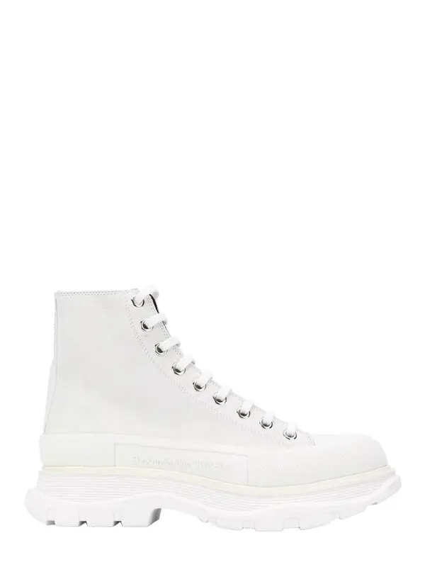 Alexander McQueen Tread Slick Leather Boots - White