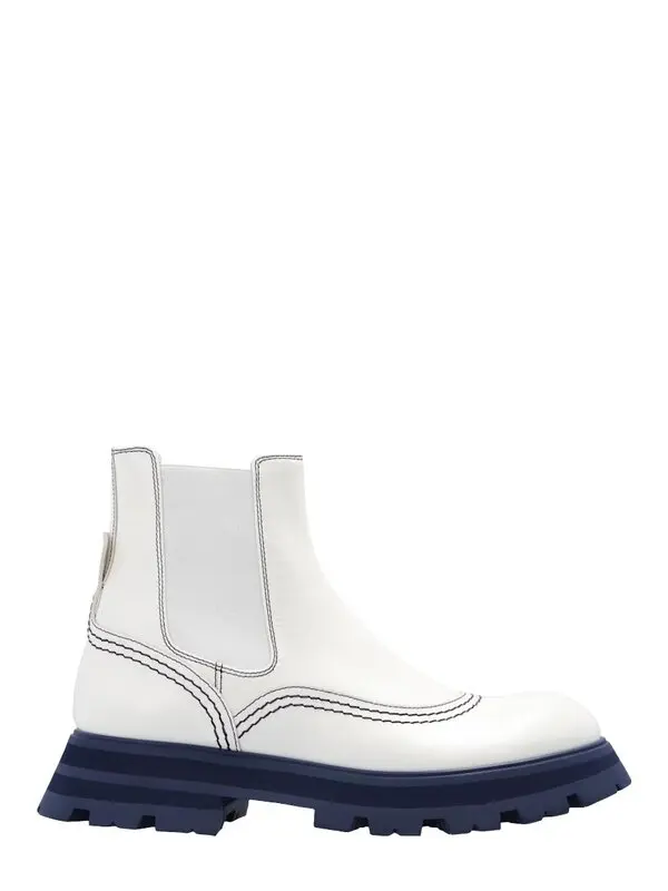 Alexander McQueen Wander Chelsea Boot - White/navy Blue